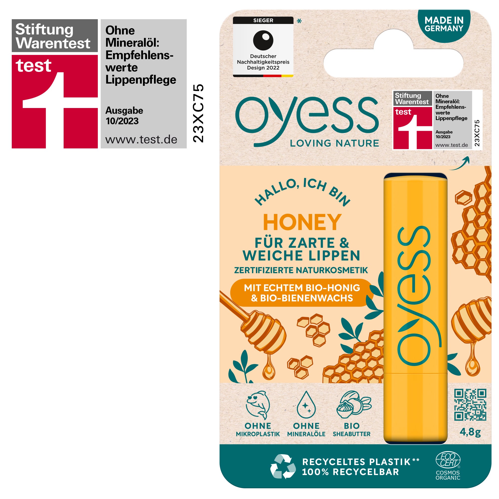 OYESS Lippenbalsam Honey, 4,8g – oyess-shop